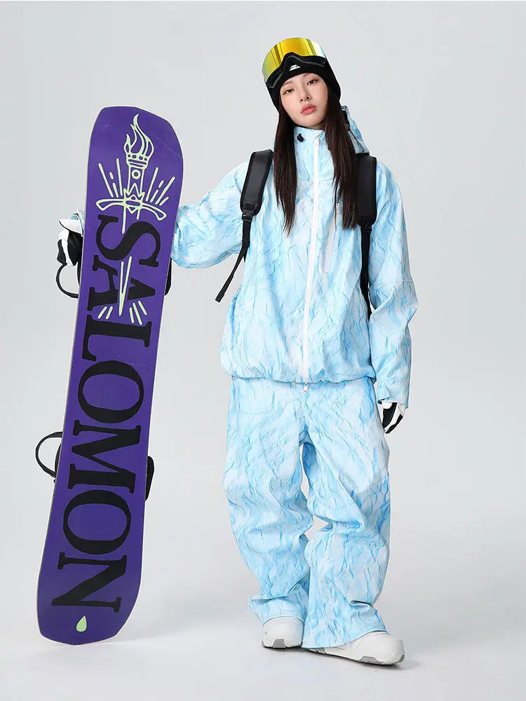 Unisex Denim Drift Baggy Snowboarding Suits Winter Ski Outfits Set ...