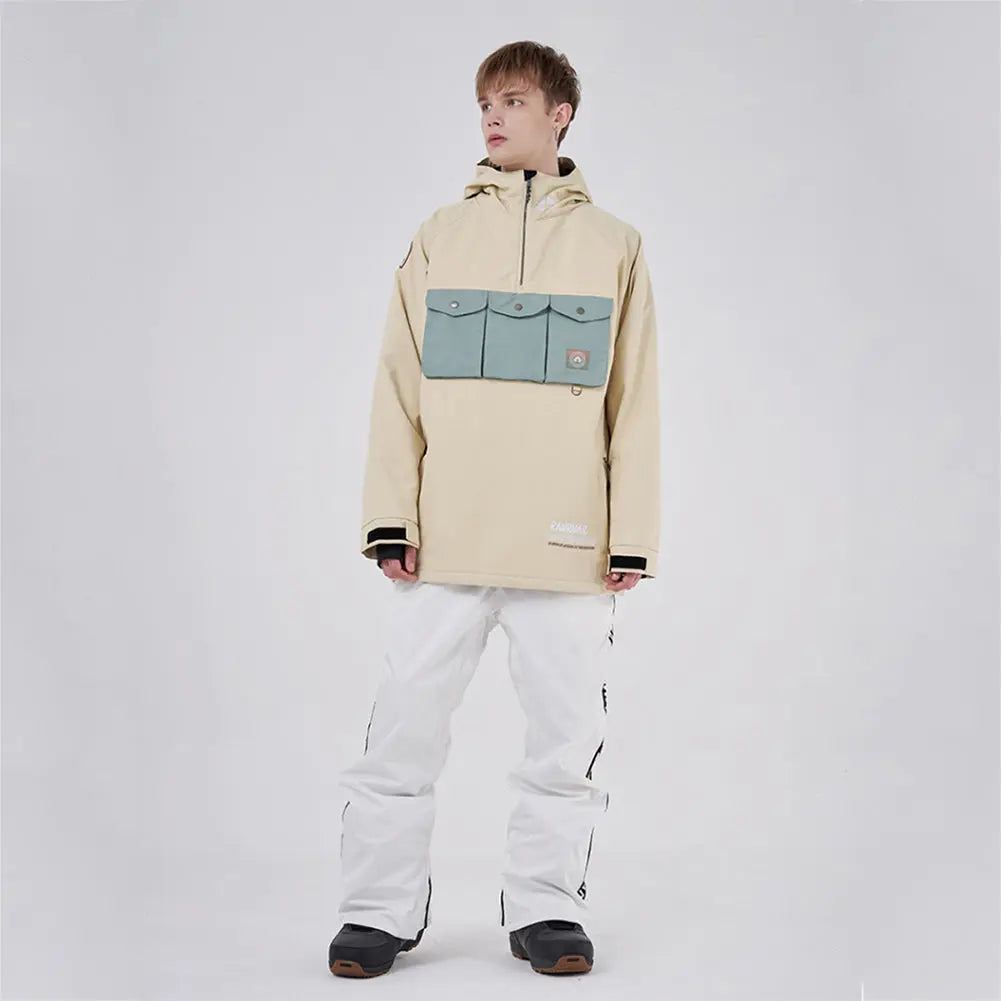 Hotian Waterproof Men Snowboarding Ski Anorak Hoodie Jacket – HOTIANSNOW