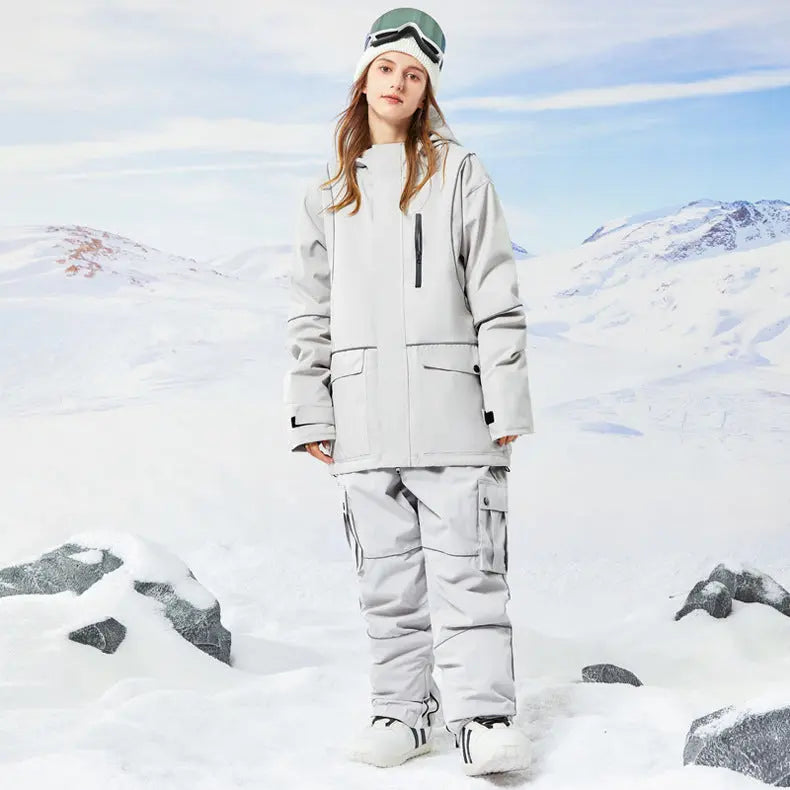 Retro Reflective Snowboard Suit Women Winter Ski Jacket & Pants Set ...