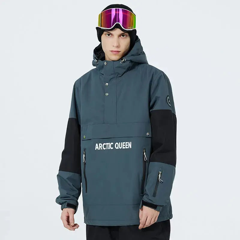 Unisex Hooded Anorak Jacket Skiing Snowboarding Insulated Jacket ...